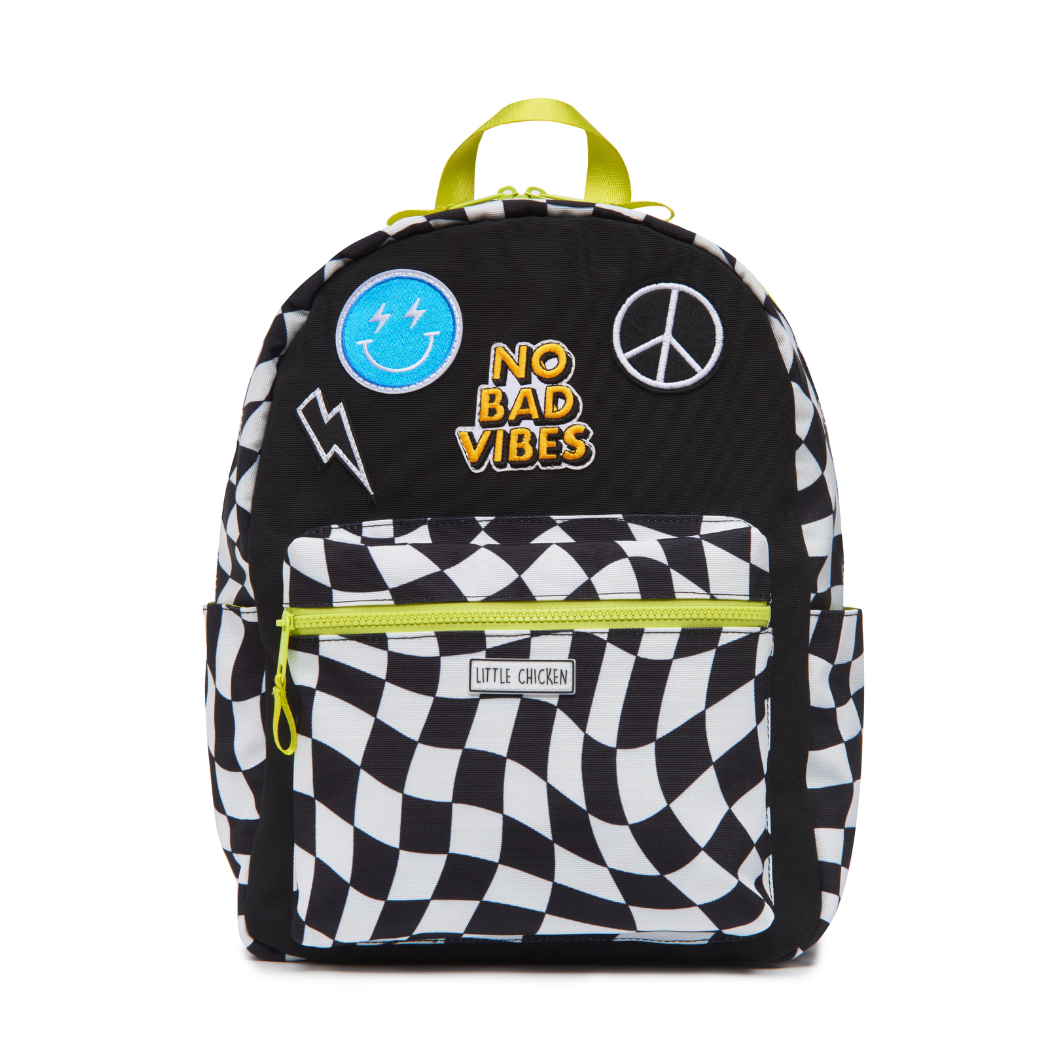 Customizable Backpack - Black & White Checkered – Little Chicken